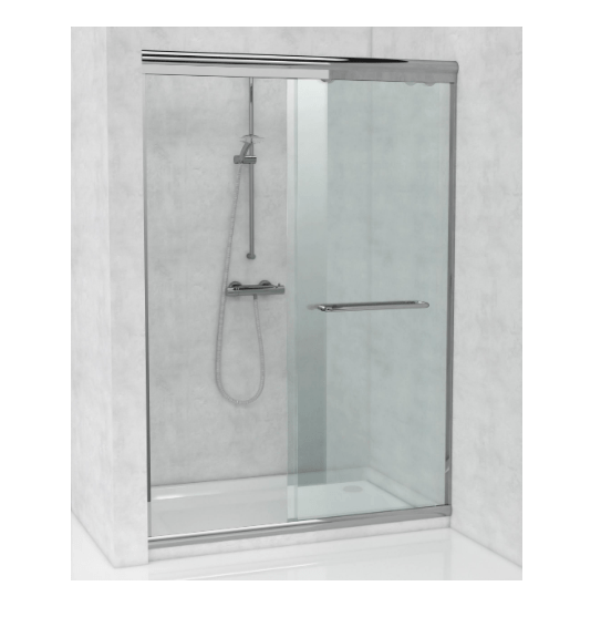 TAT Waterfall Bi Slider Flat Chrome 1200X1300X200Mm | Shower Doors ...